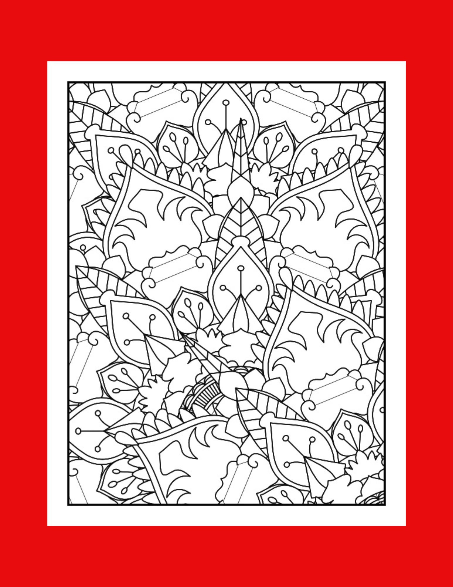 Adults Coloring Teen Coloring Tween Coloring Floral Patterns Relaxing ...