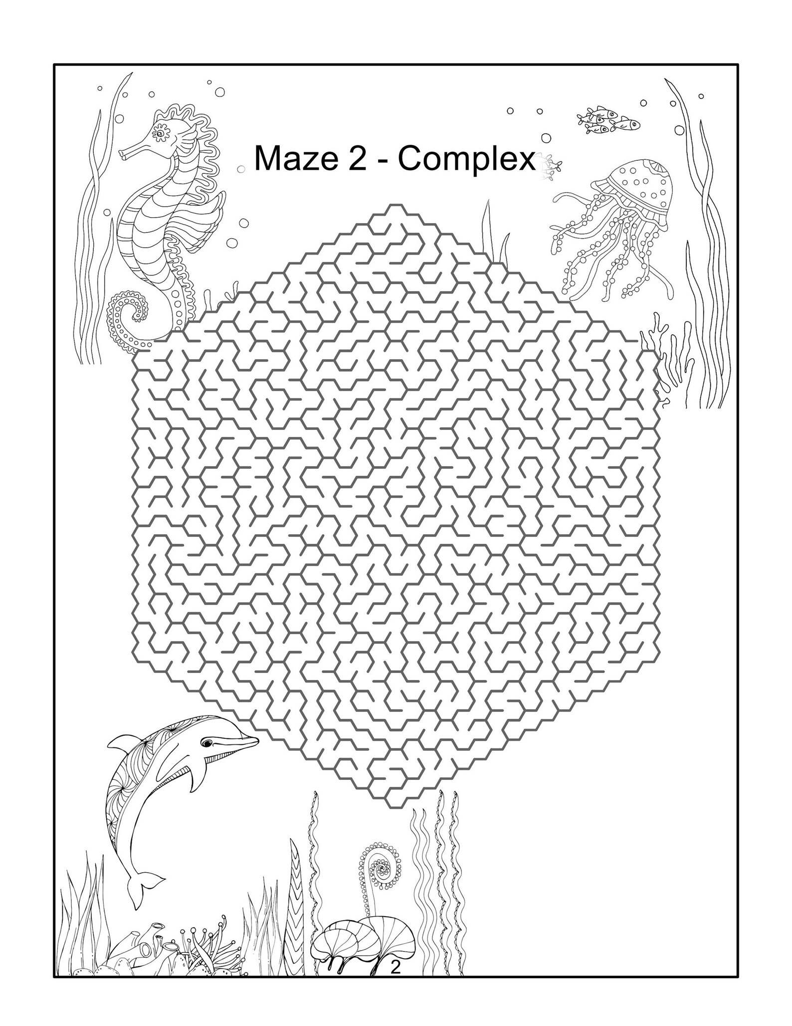 Kids Activities Ocean Theme Fun Maze Game Printable Mazes School ...