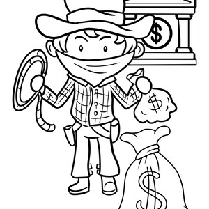 Preschool Coloring Fun Activity Wild West Cowboy Coloring Book for ...