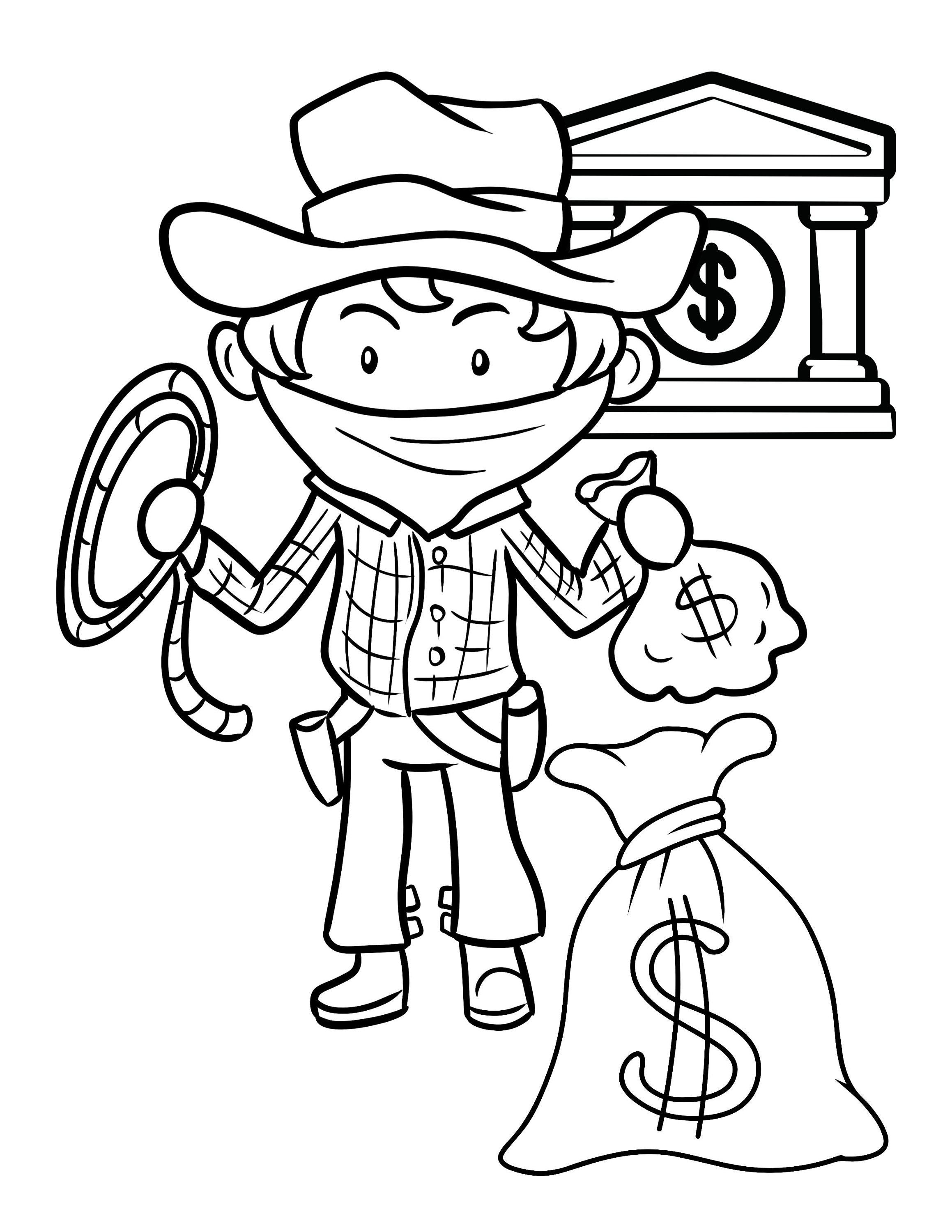Preschool Coloring Fun Activity Wild West Cowboy Coloring Book for ...