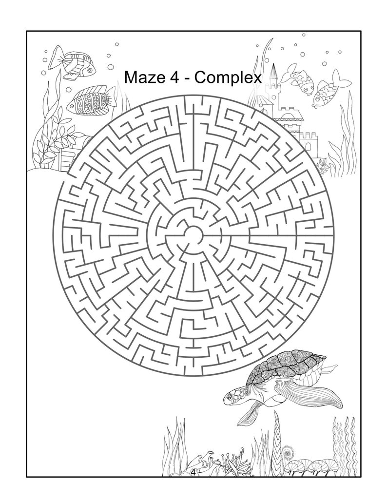 Kids Activities Ocean Theme Fun Maze Game Printable Mazes School ...