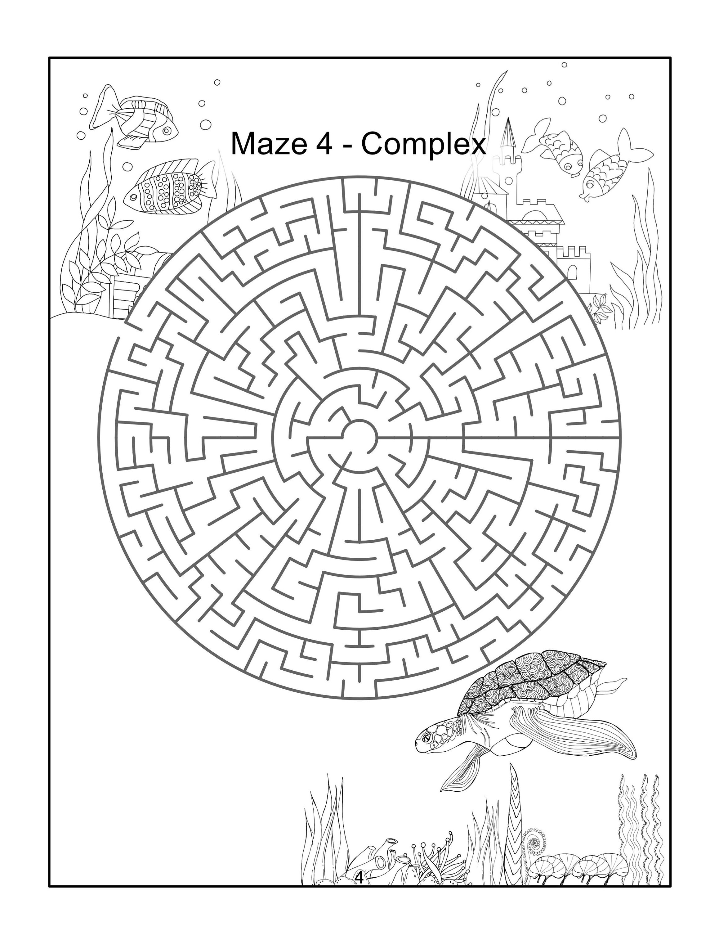 Kids Activities Ocean Theme Fun Maze Game Printable Mazes School ...