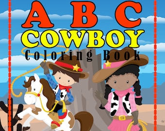 Cowboy Abc Coloring Book - Etsy