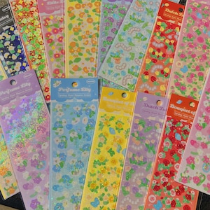 Flower POLCO STICKERS, Holographic Flower Stickers, KPOP Polco Deco ...
