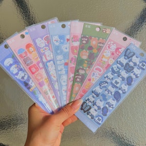 Cute Kpop Polco Stickers, Holographic Cute Bear and Bunny Stickers ...