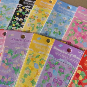 Flower POLCO STICKERS, Holographic Flower Stickers, KPOP Polco Deco ...