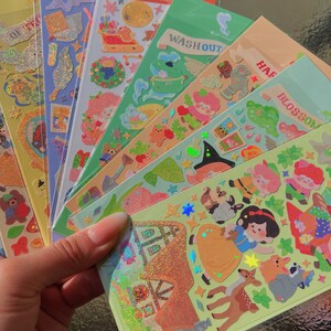 Kpop Polco Sticker Sheets, Fairytale Sticker Sheets, Cute Holographic ...