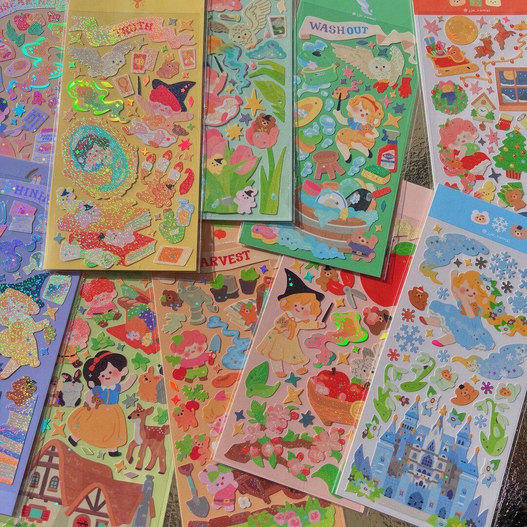 Kpop Polco Sticker Sheets, Fairytale Sticker Sheets, Cute Holographic ...