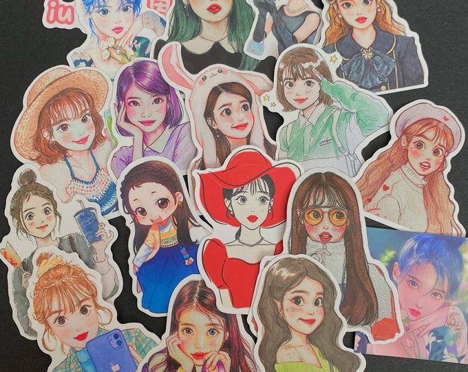IU STICKERS, 18/36 Assorted Iu Stickers, Iu Waterproof Stickers, Kpop ...