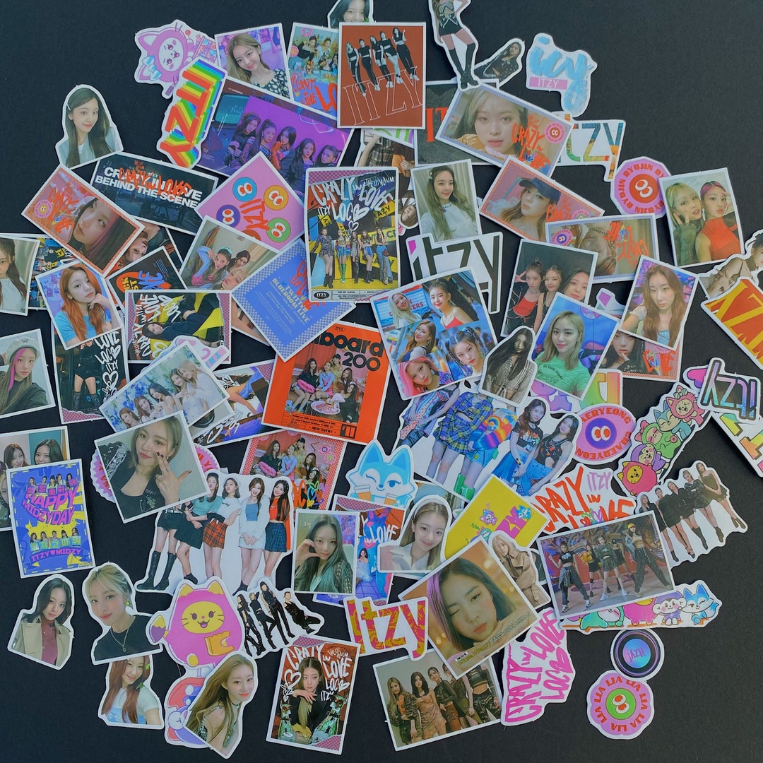 ITZY STICKERS, 94 Assorted Itzy Crazy in Love Stickers, ITZY Waterproof ...