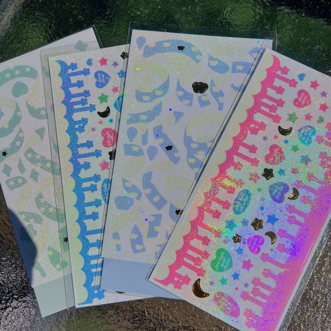 POLCO STICKERS, Holographic Ribbon Stickers, KPOP Polco Deco Stickers ...