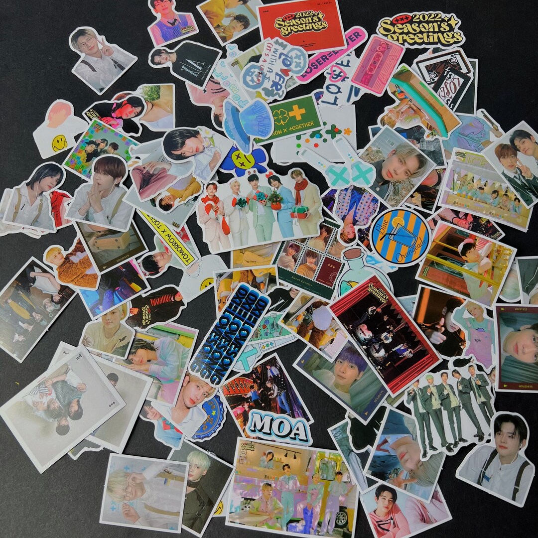 TXT STICKERS, 100 Assorted TXT Season Greeting Stickers, Txt Waterproof ...