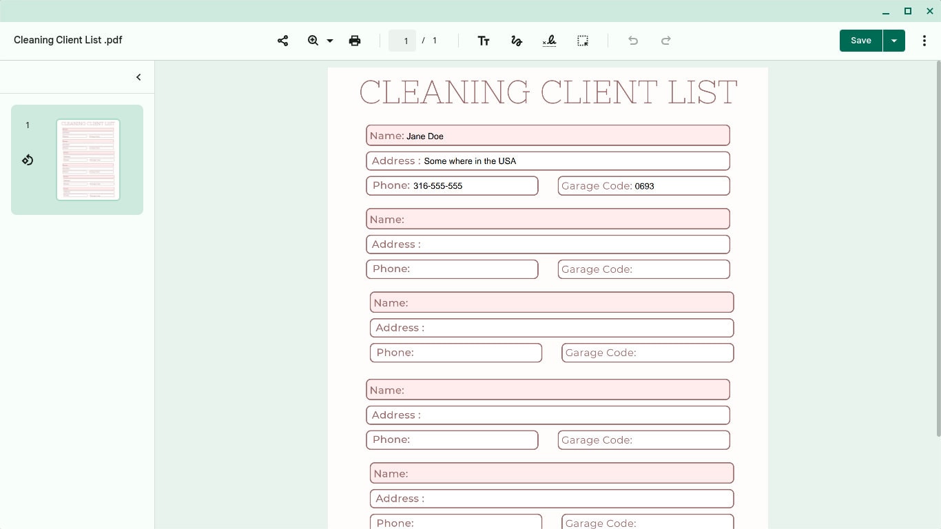 Editable Client List PDF Download - Etsy