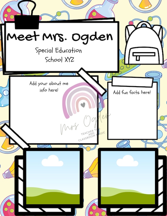 Science Themed Meet the Teacher Template - Etsy