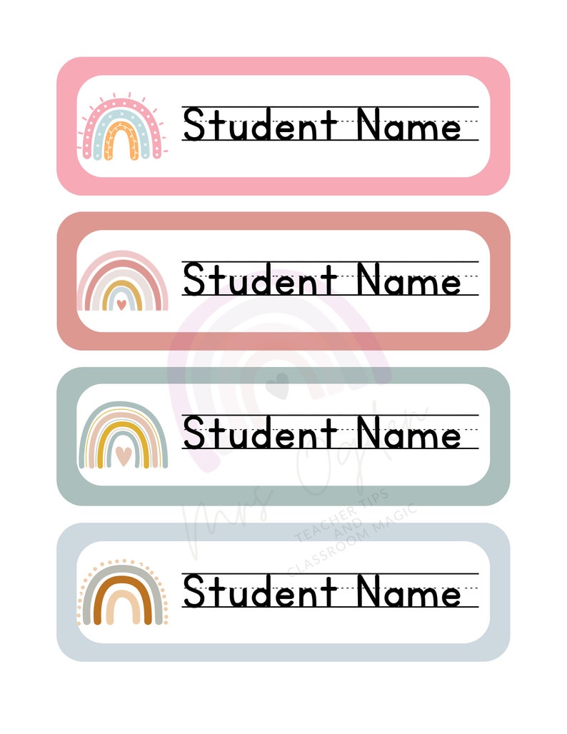 Editable Boho Rainbow Name Plates - Etsy Canada