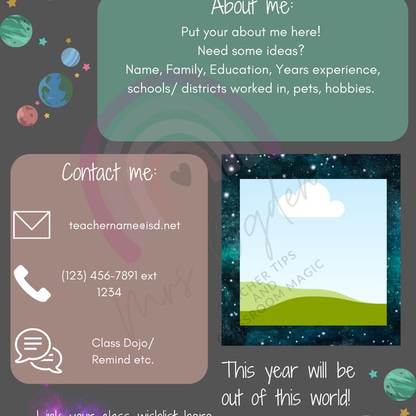 Meet the Teacher Template - Etsy