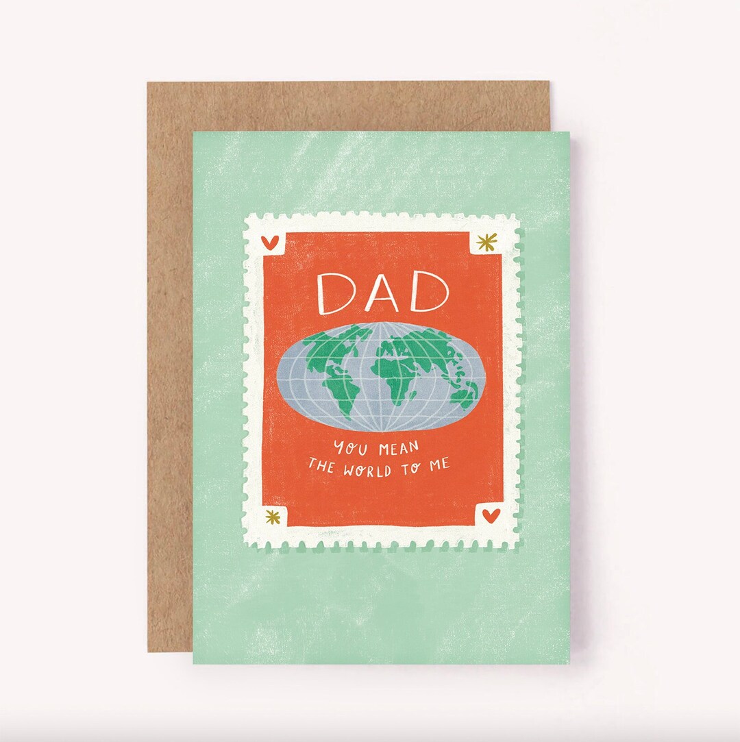 Dad You Mean the World Father's Day Card Dad Birthday Card, Thanks Dad ...