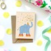 Elephant Mini Card Illustrated Cute Card Kids Mini Birthday Card Fun ...
