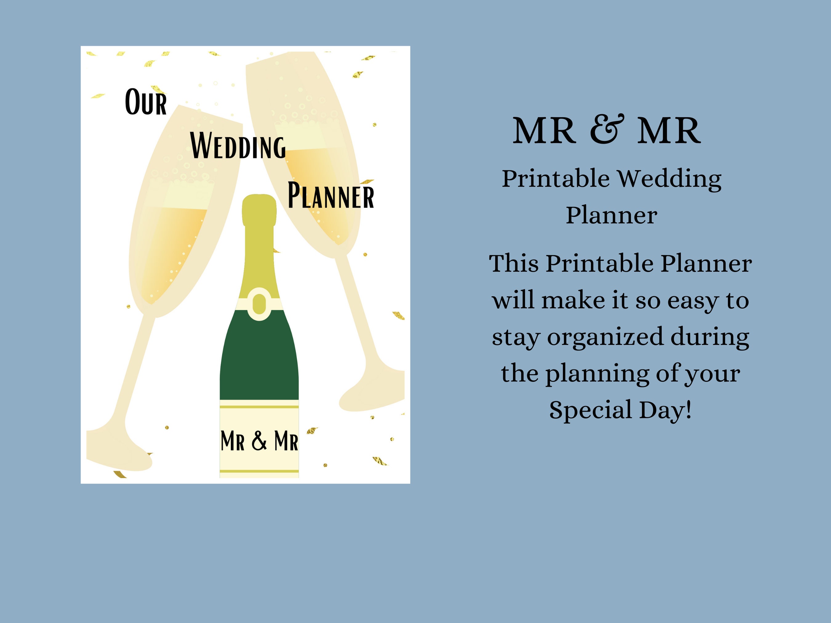 Gay, LGBTQ, Wedding Planner Printable, Wedding Binder Printable Mr & Mr ...