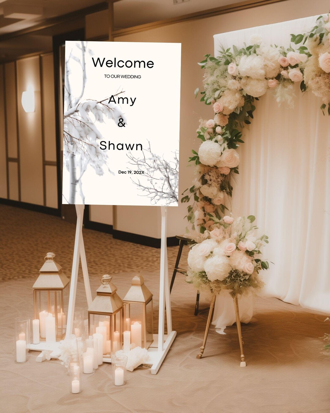 Welcome to Our Wedding Sign Winter Wedding Sign Digital Sign Instant ...