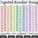 Digital Binder Rings, Digital Planner Rings, Metallic, Realistic ...