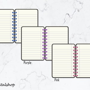 Digital Binder Rings, Digital Planner Rings, Metallic, Realistic ...