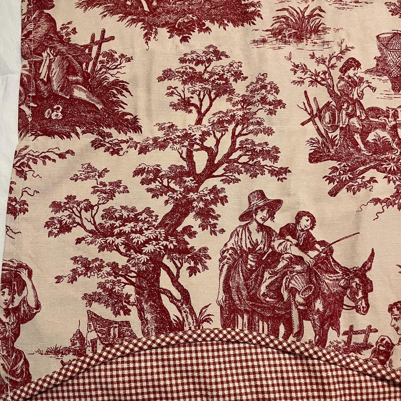 Red Toile Valance - Etsy