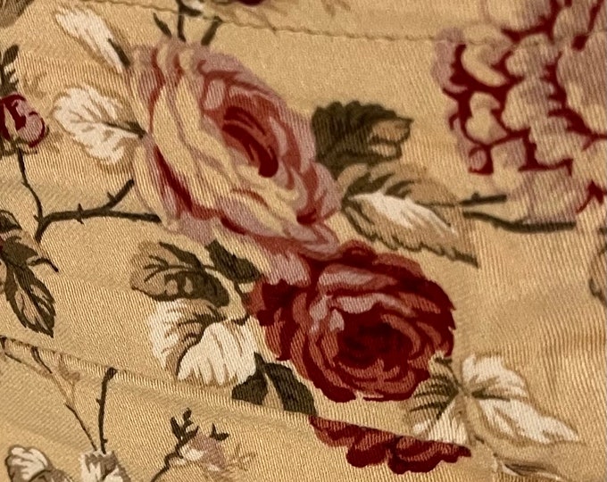 Waverly CURTAIN VALANCE Floral Sonata Rose Red Green Gold Cotton SINGLE ...