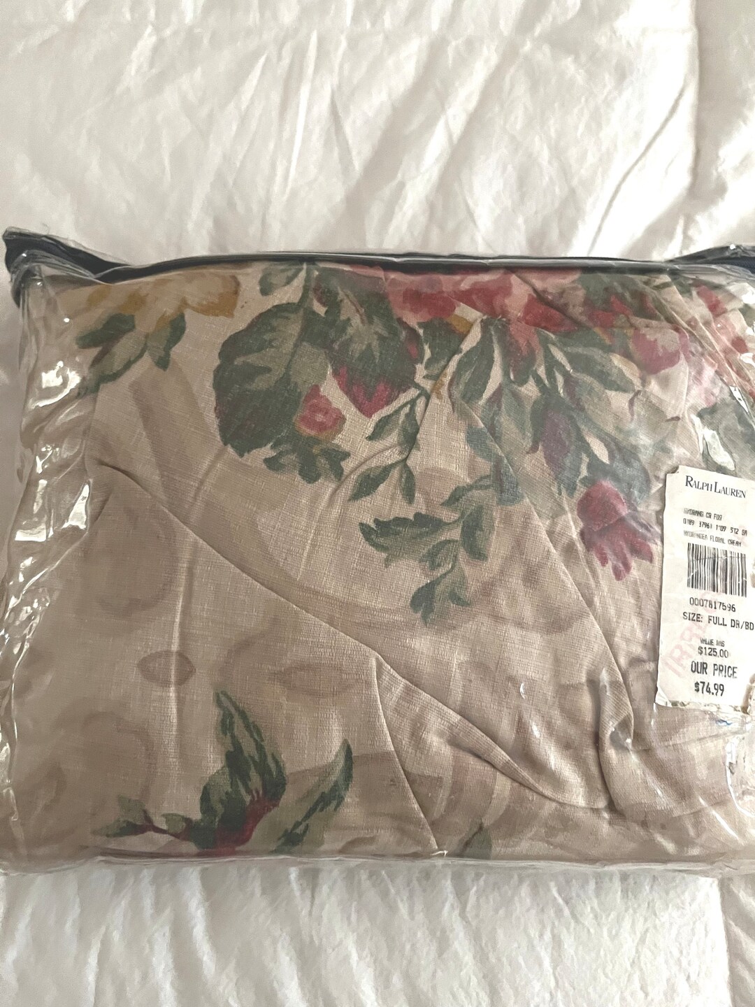 Ralph Lauren Bedskirt FULL Hydrangea Floral Dust Ruffle New Old Stock ...