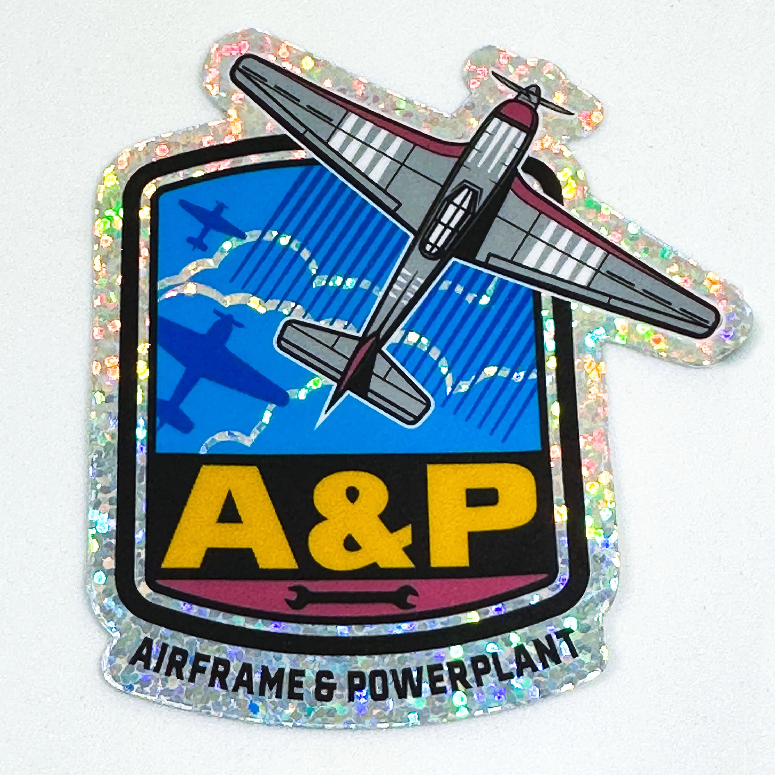 A&P Airframe Powerplant Mechanic Glitter Sticker Set of Three - Etsy