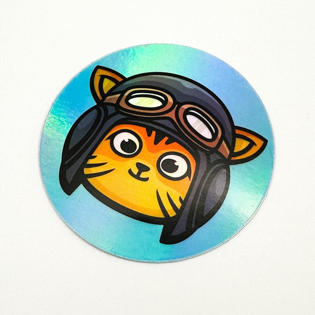 Meow on Guard Pilot Cat Sticker - Etsy