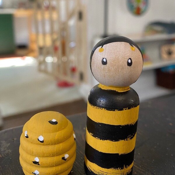 Bee Peg Doll - Etsy UK
