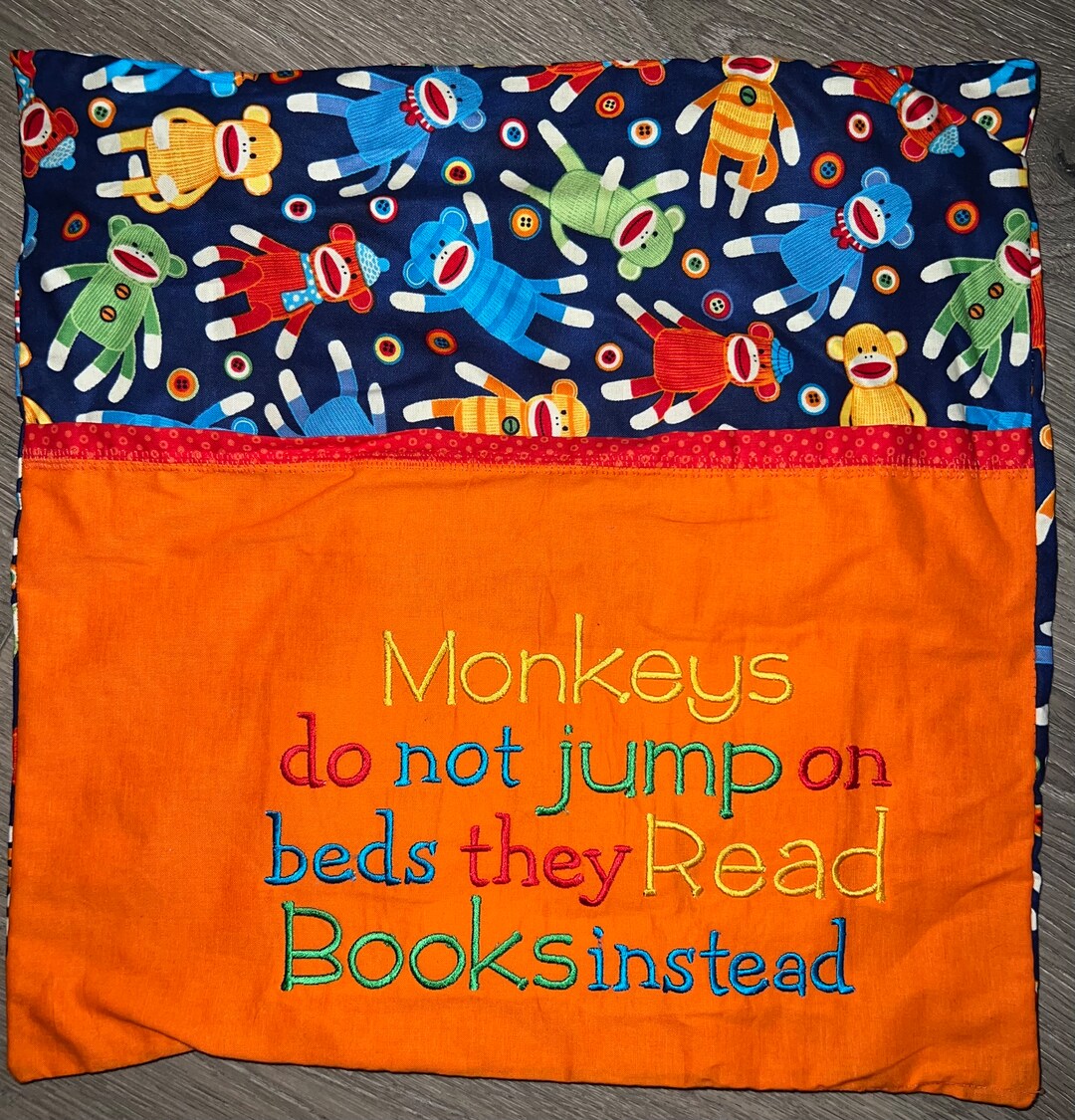 Sock Monkey Reading Pillow - Etsy