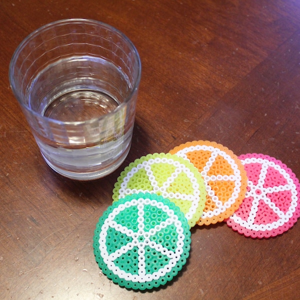 Perler Bead Coasters - Etsy