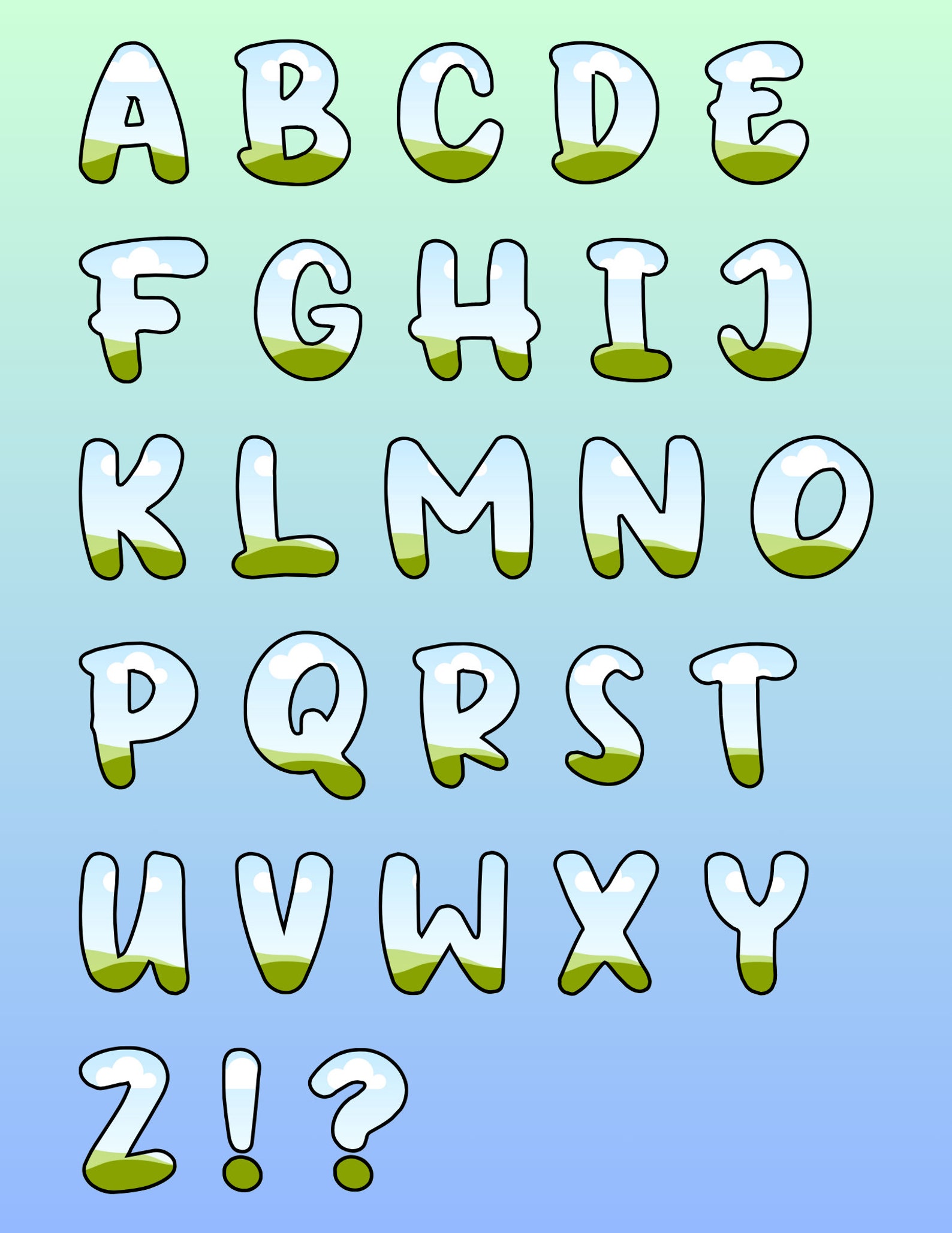 Bubble Font Frame Template + Pattern Bonus - Etsy