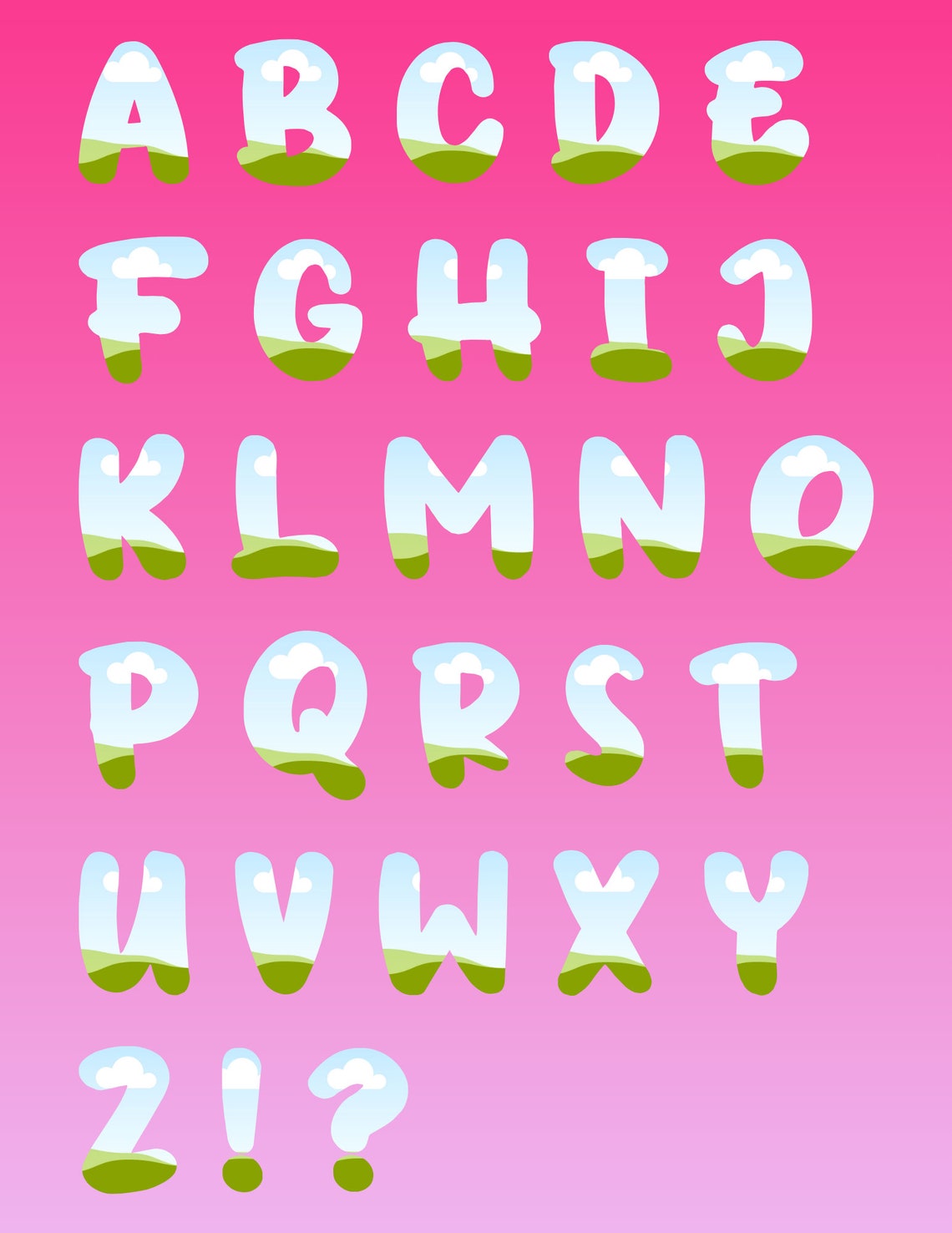Bubble Font Frame Template + Pattern Bonus - Etsy