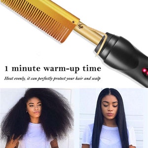 Hot Iron Stove Press Comb Straightening Tools for Black Afro Hair Wigs ...
