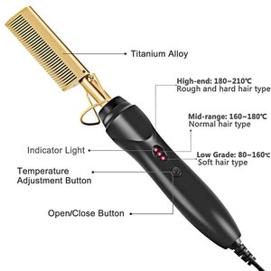 Hot Iron Stove Press Comb Straightening Tools for Black Afro Hair Wigs ...