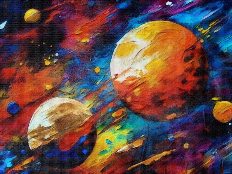 Cosmic Art Delight Planets and Stars Canvas Art Stretched, 0.75 Space ...