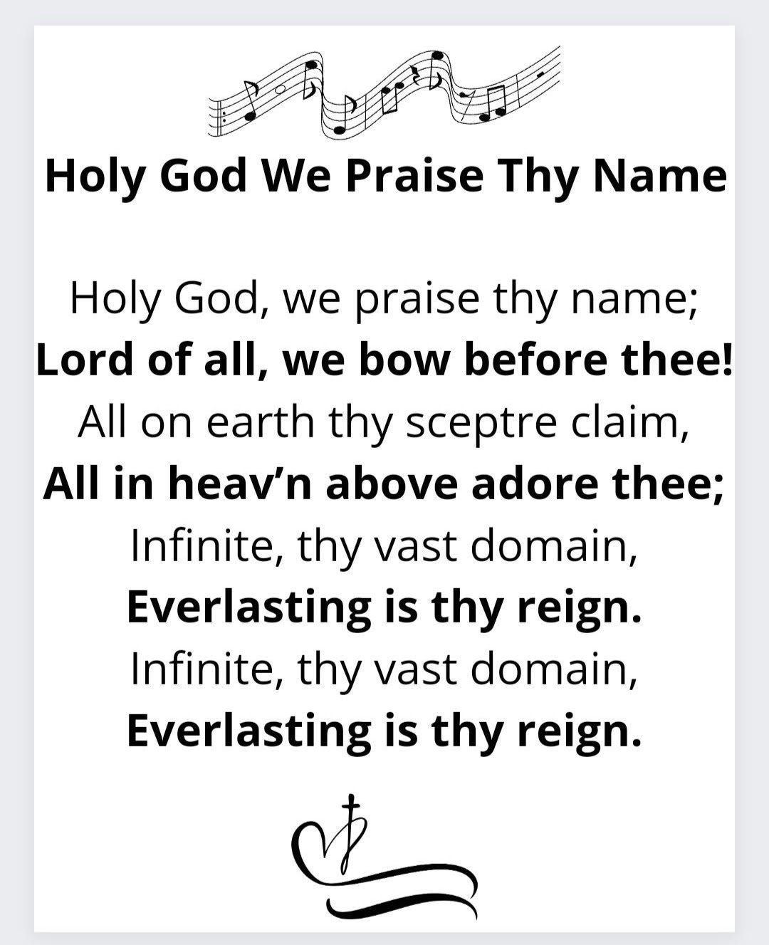 Holy God We Praise Thy Name Song Lyrics - Digital Download - Catholic ...