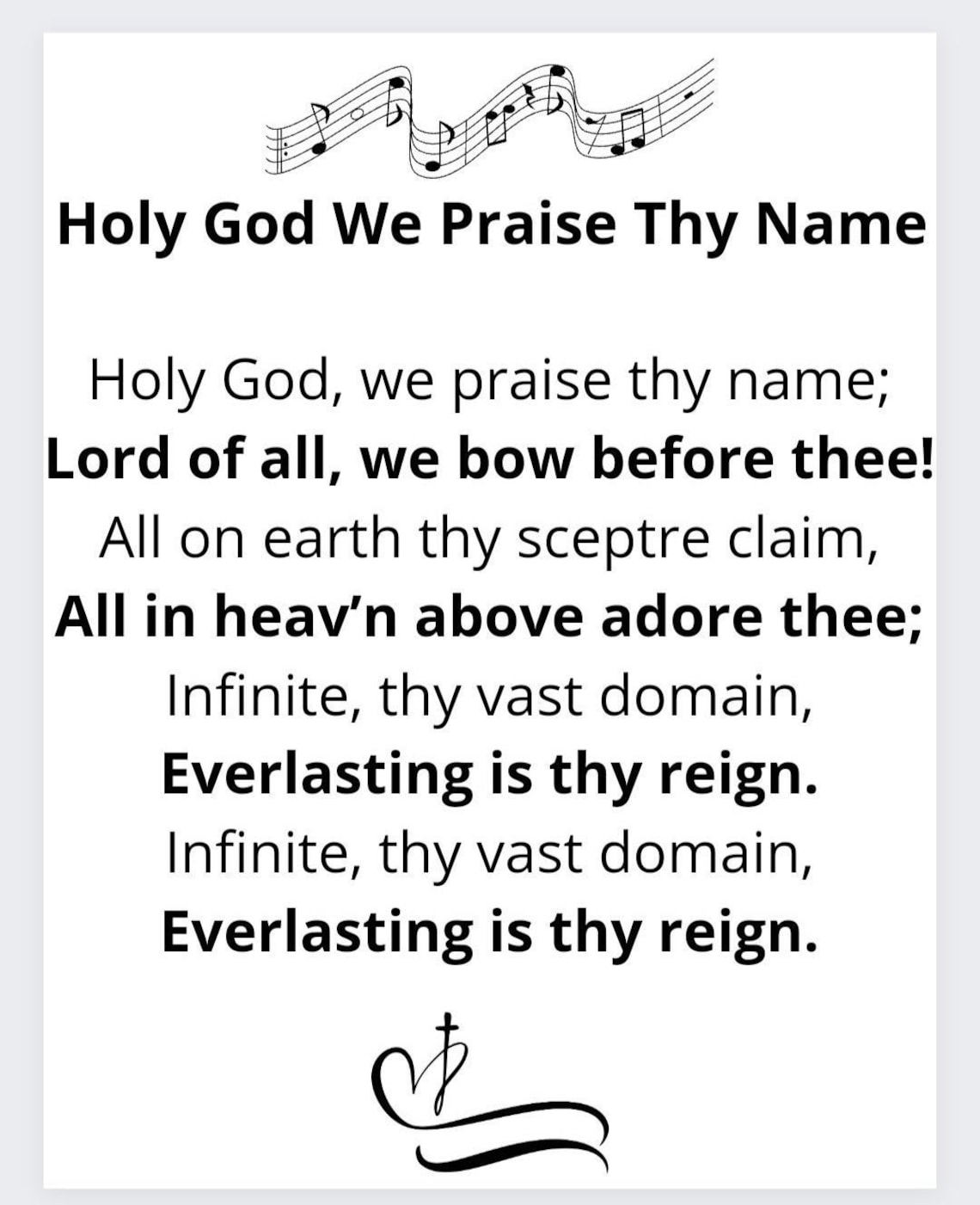 Holy God We Praise Thy Name Song Lyrics - Digital Download - Catholic ...