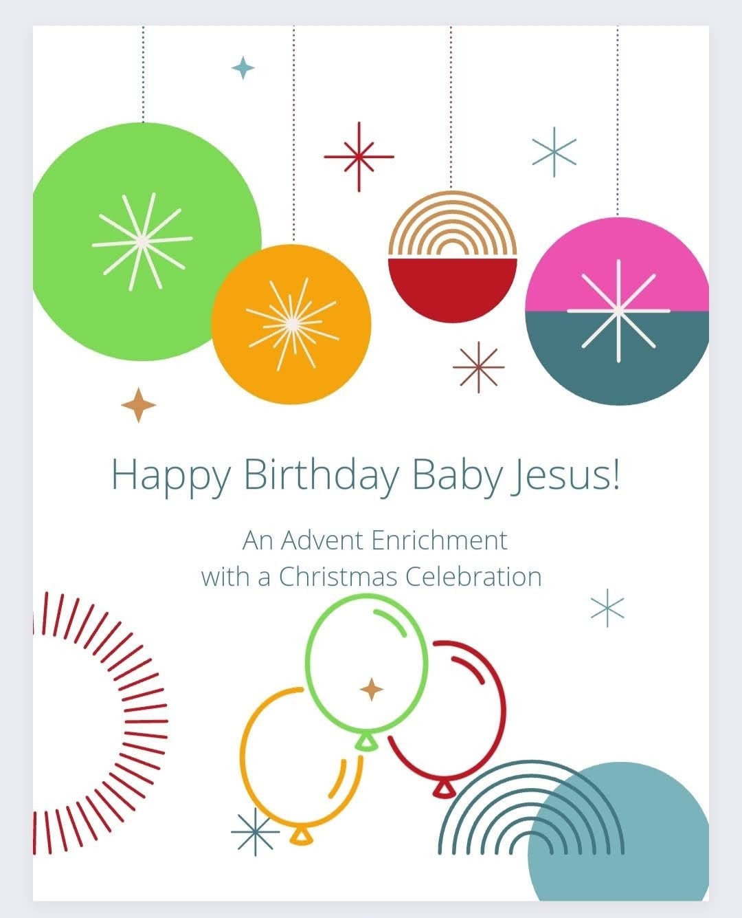 Happy Birthday Baby Jesus - Advent Enrichment - Christmas Celebration ...
