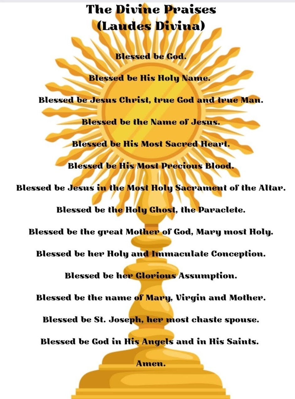 The Divine Praises Digital Download - Catholic Children - Catechism ...