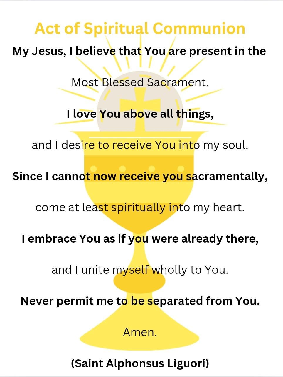 Act of Spiritual Communion Digital Download - Catholic Kids Prayer ...