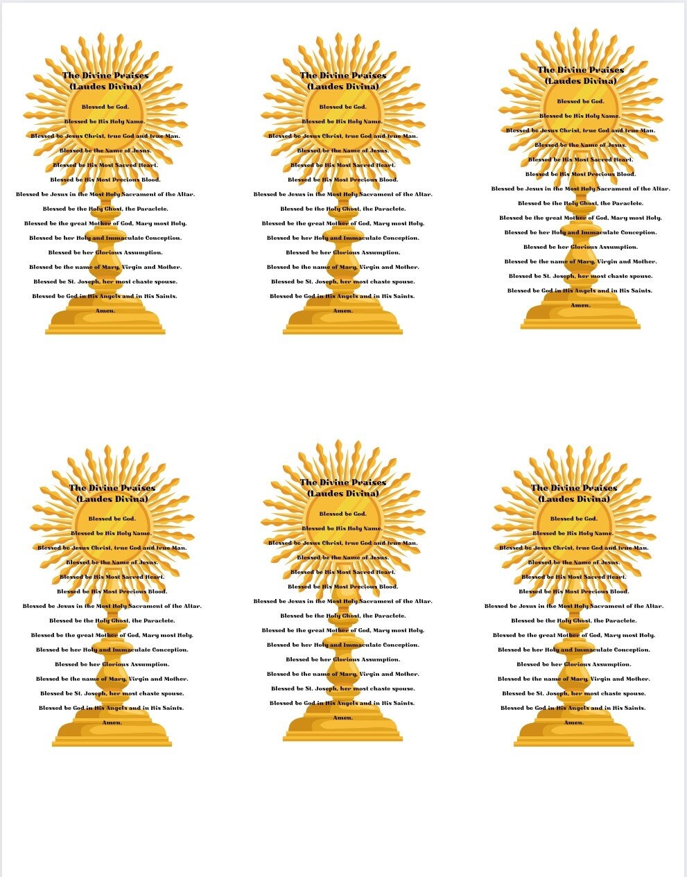 The Divine Praises Digital Download - Catholic Children - Catechism ...