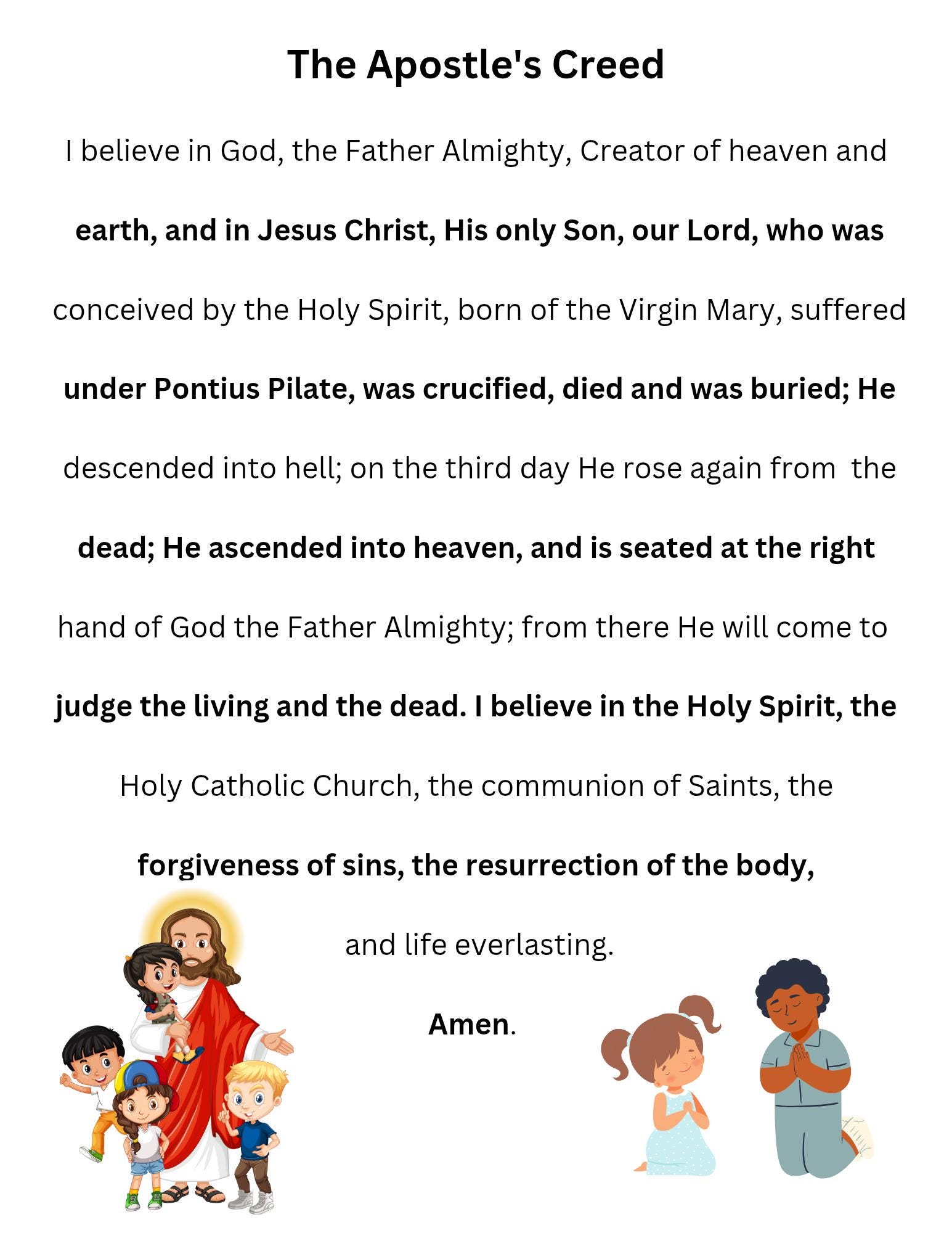 The Apostle's Creed - Catholic Prayer - Digital Download - Morning Time ...