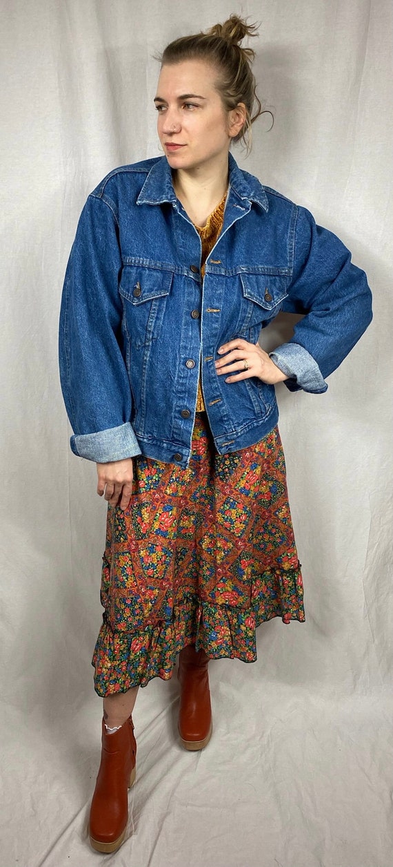 Vintage 80s Denim Jacket British Mist Acid Wash SZ Me… - Gem