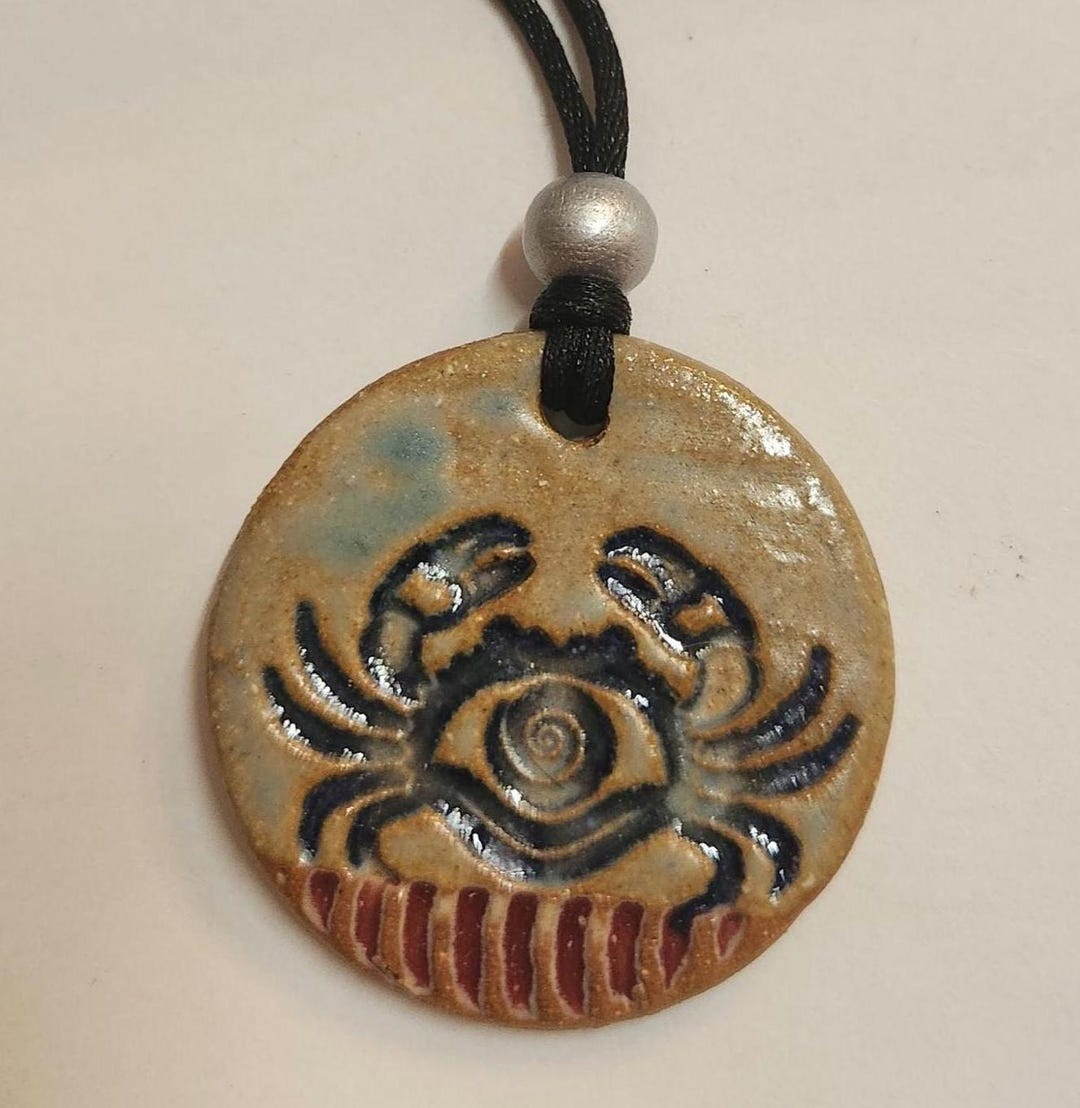 Hermit Crab Ceramic Necklace, Nautical Theme, Hippie Beads, Beach ...