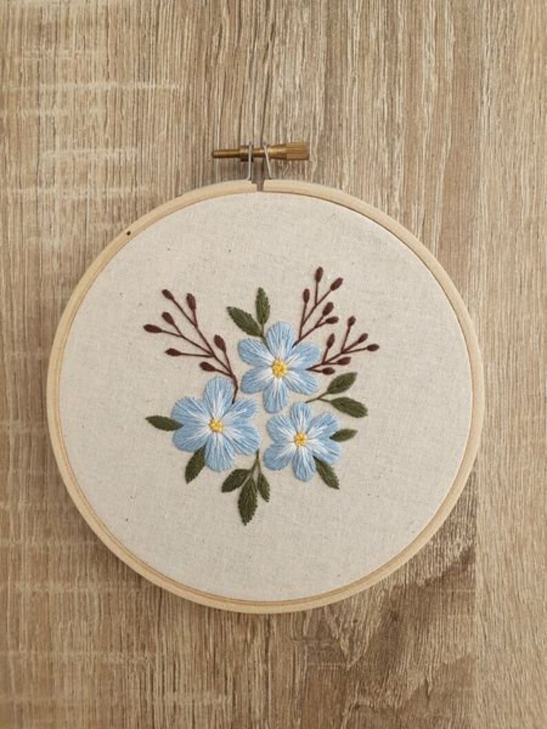 Flower Trio Embroidery Pattern | PDF, JPEG, PNG - Etsy