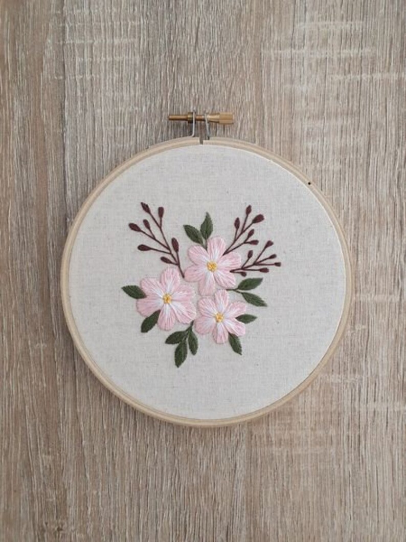 Flower Trio Embroidery Pattern | PDF, JPEG, PNG - Etsy